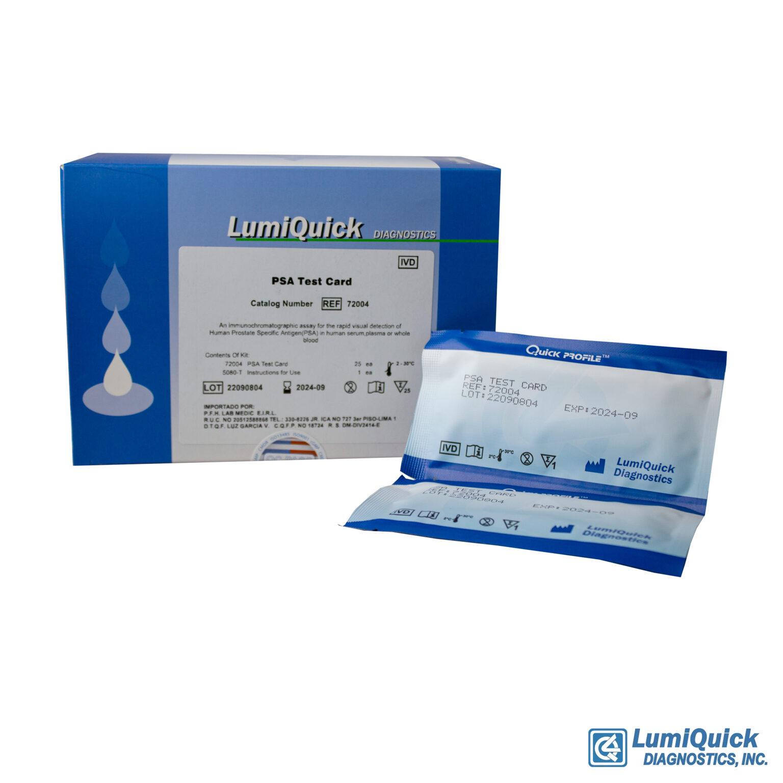 PSA TEST CARD SR/PL/WB (CAJA X 25) - PFH