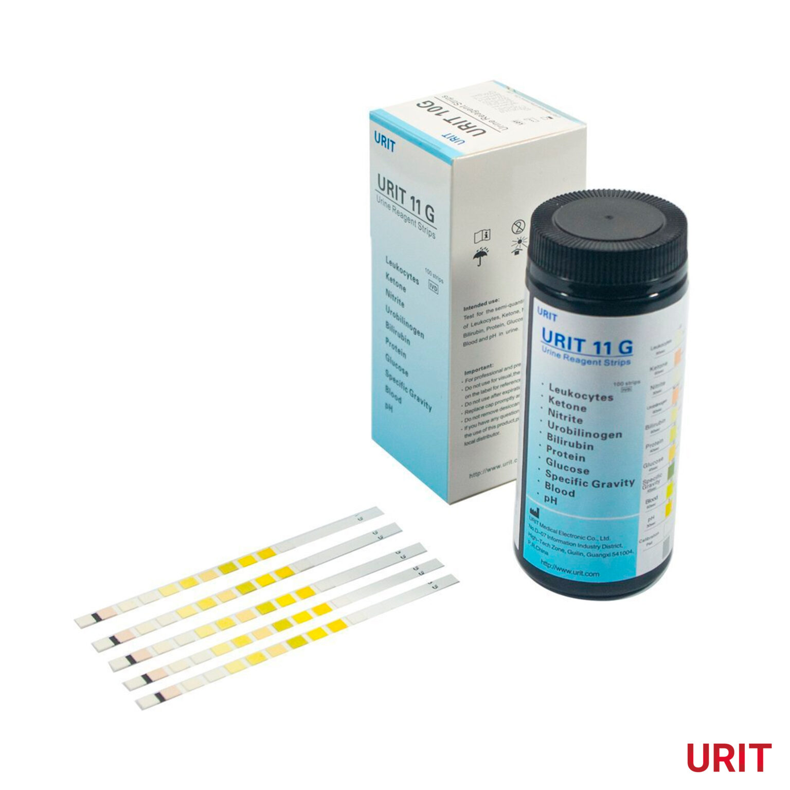 TIRAS REACTIVAS DE ORINA DE 11 PARAMETROS X 100 UND (VISUAL) 11G - PFH